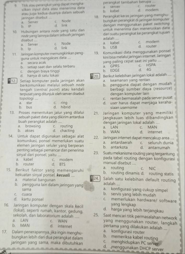 Telah dijawab:Titik atau perangkat yang dapat mengha- perangkat ...