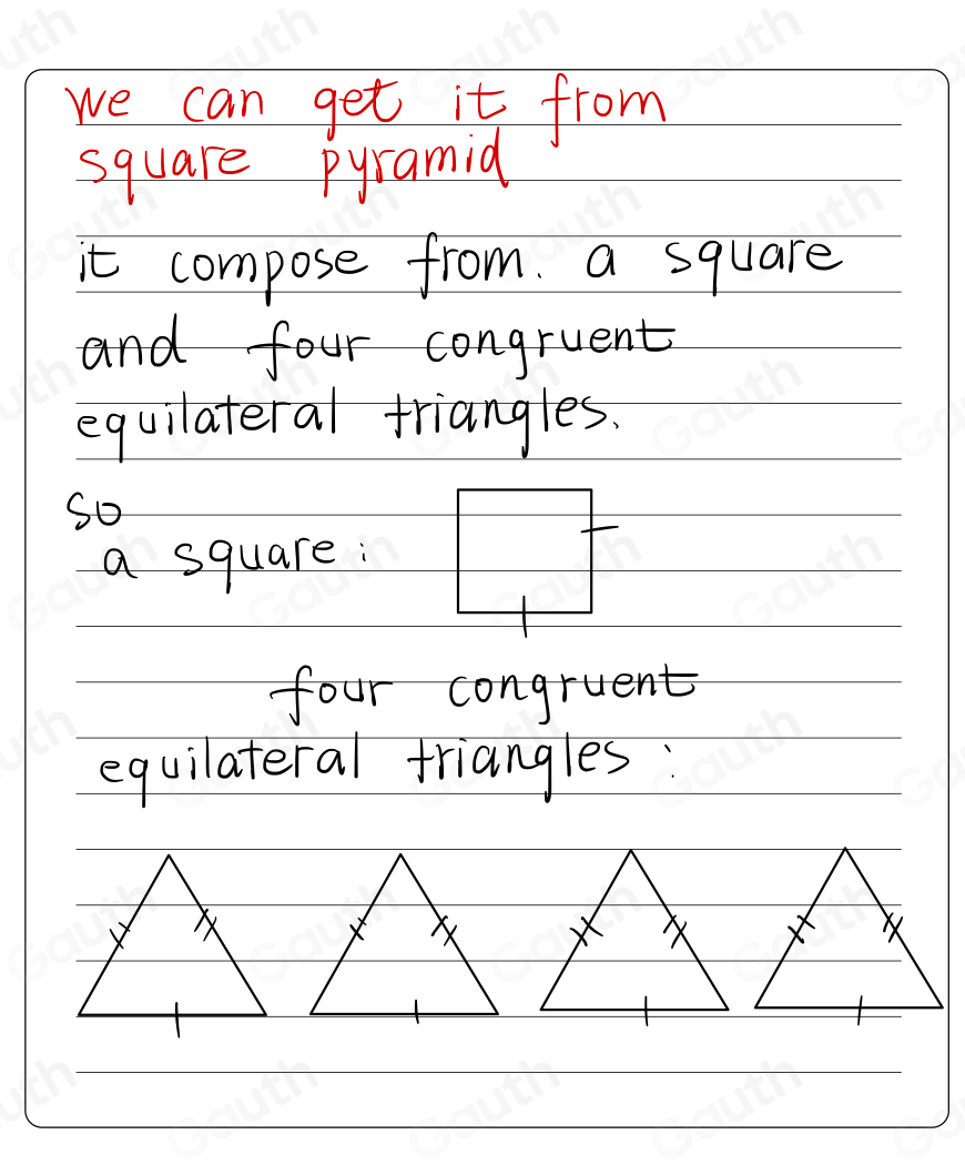 Solved: ? Question Question 3 Draw the net of the square pyramid shown. 2 pt [Math]