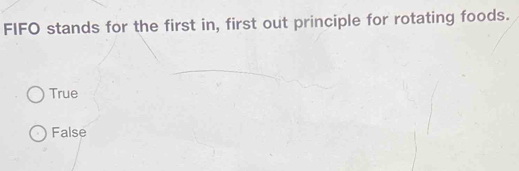 Solved: FIFO stands for the first in, first out principle for rotating ...