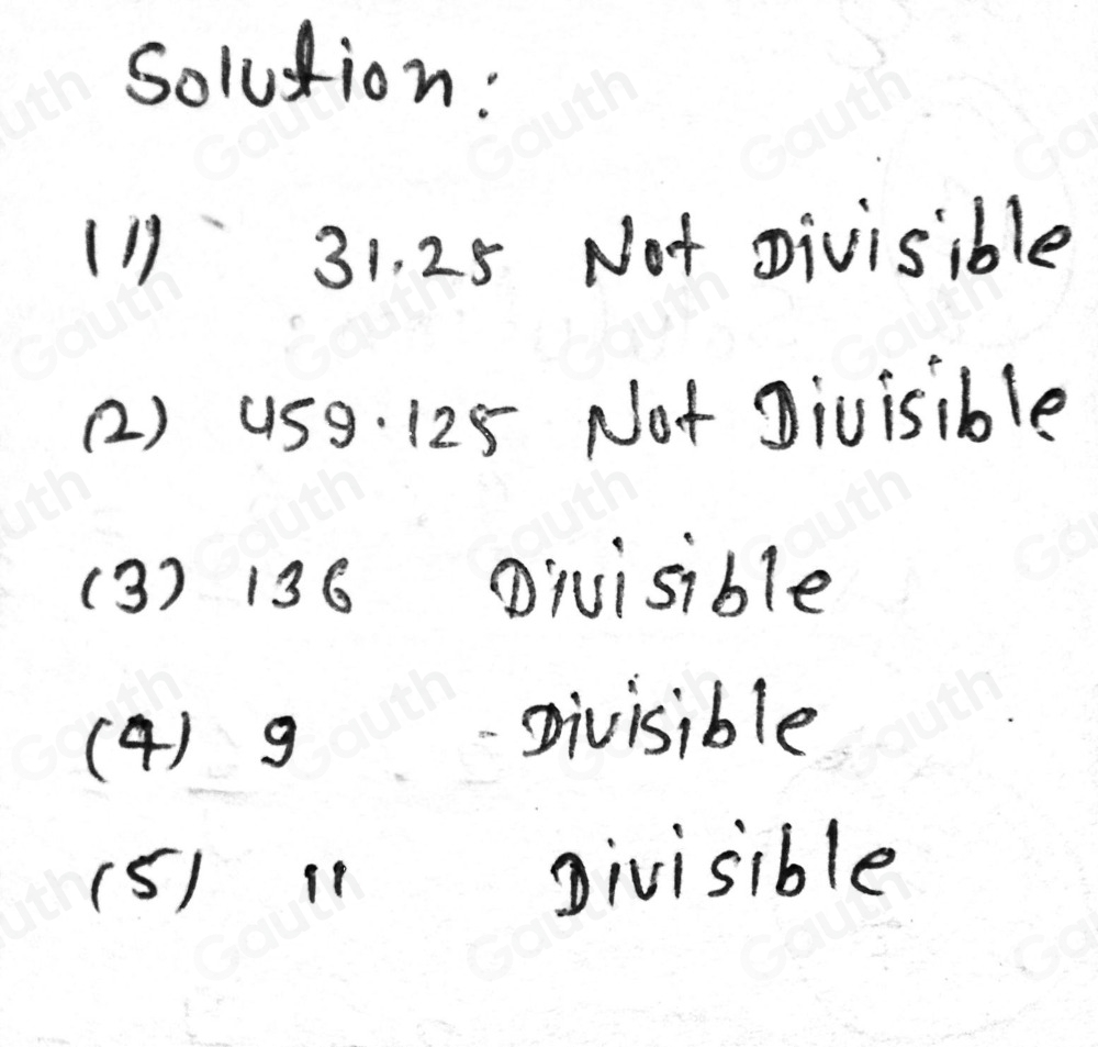 Solved: 1.) Divisible by 4 (125)_ .) Divisible by 8 (3673)_ ) Divisible ...