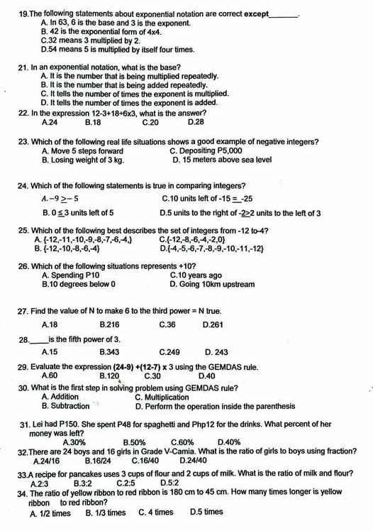 Solved: The following statements about exponential notation are correct ...