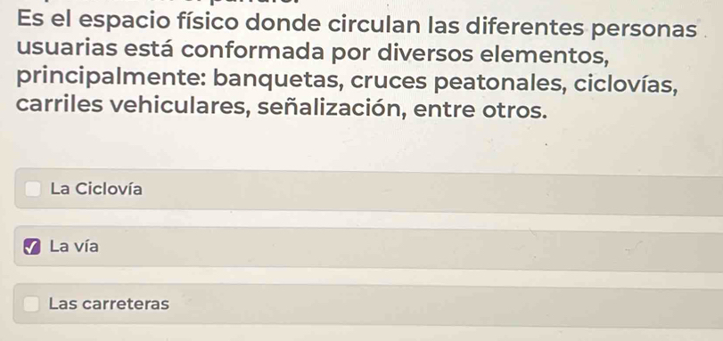 Resuelto:Es el espacio físico donde circulan las diferentes personas ...