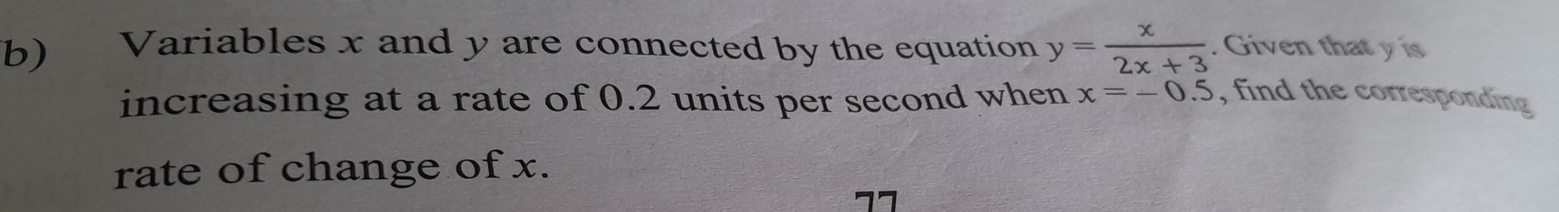 Solved: Variables x and y are connected by the equation y= x/2x+3 ...