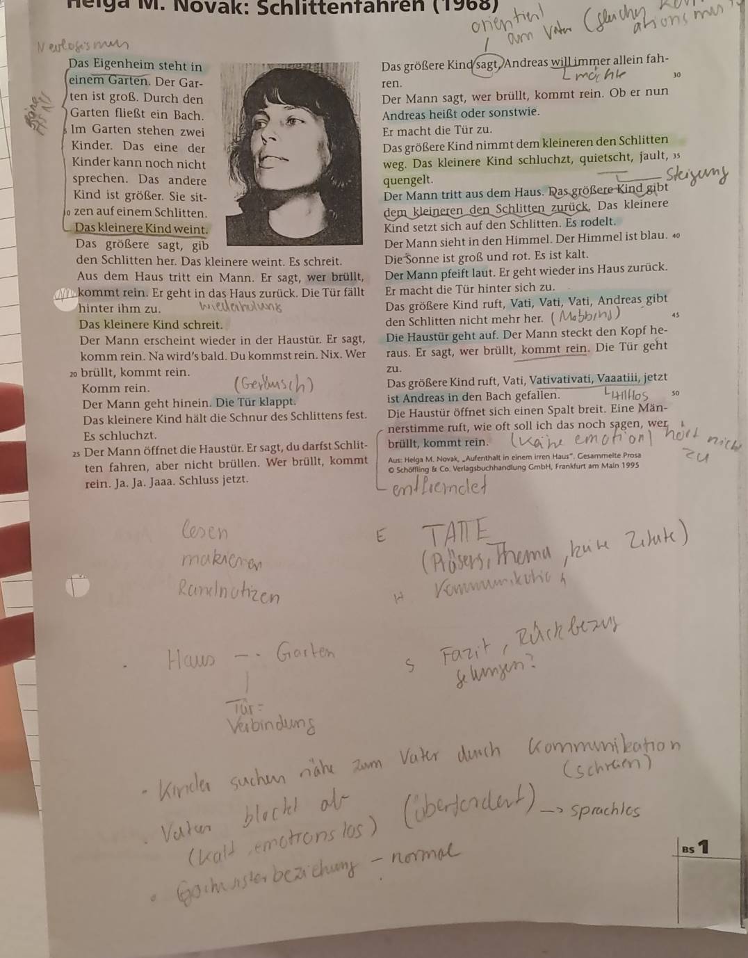 Gelöst:Heiga M. Novak: Schlittenfährén (1968) Das Eigenheim steht in ...