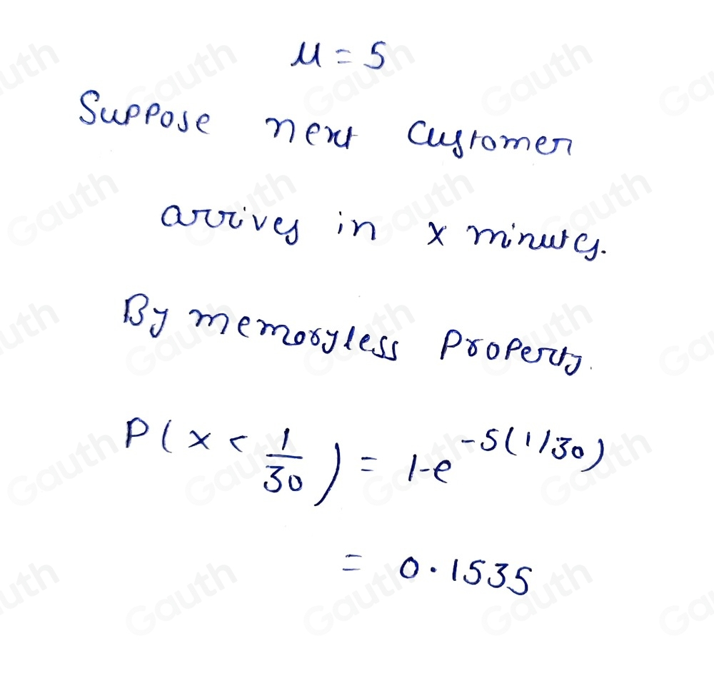Solved: Guests arrive at a hotel, in accordance with a Poisson process ...