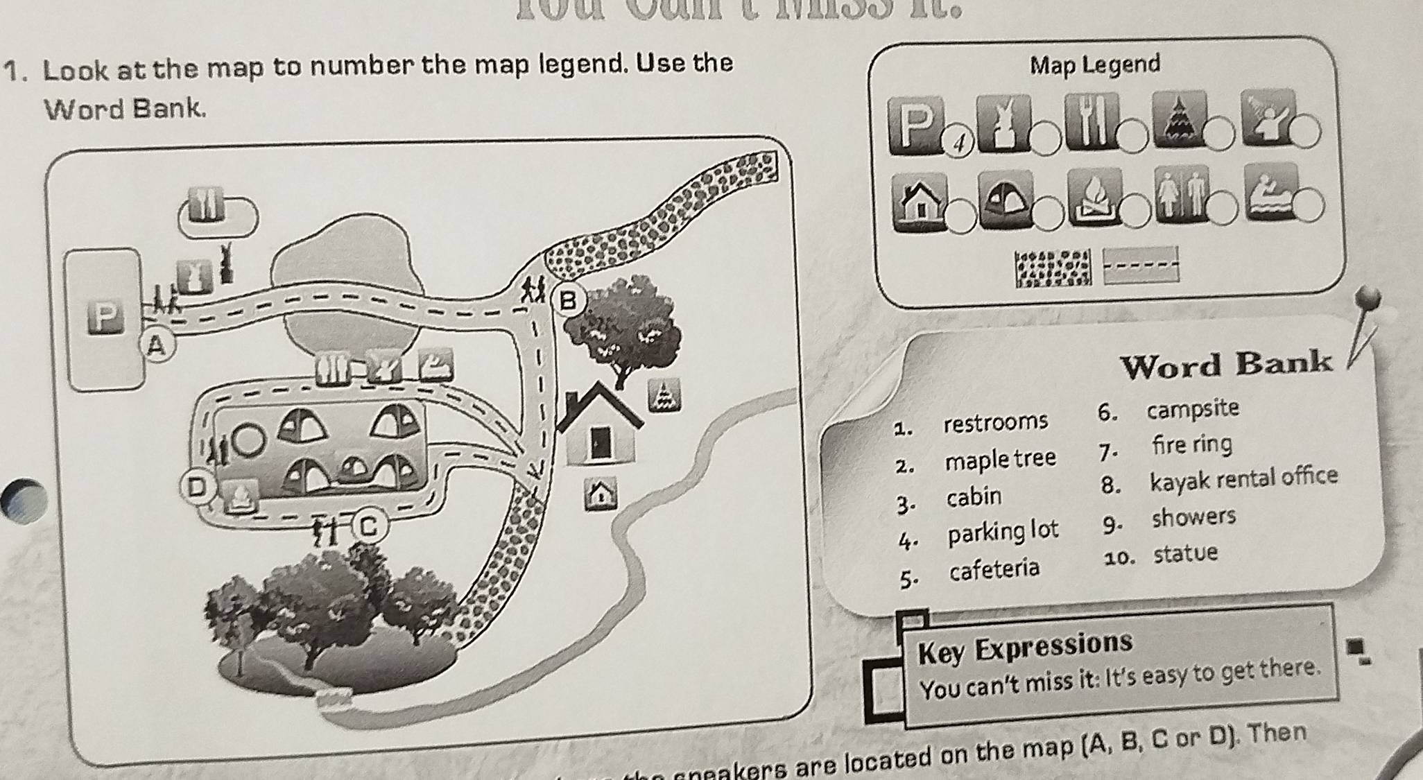 Resuelto:Look at the map to number the map legend. Use the Map Legend ...