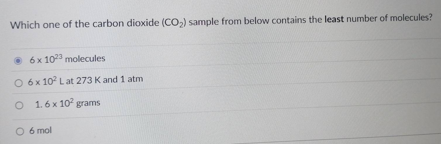 Selesai:Which one of the carbon dioxide (CO_2) sample from below ...
