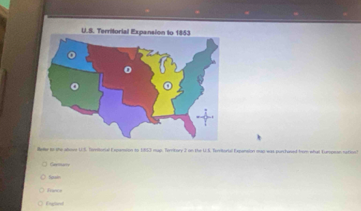 Solved: Befer is the above U.S. Tarritorial Expansion to 1853 map ...