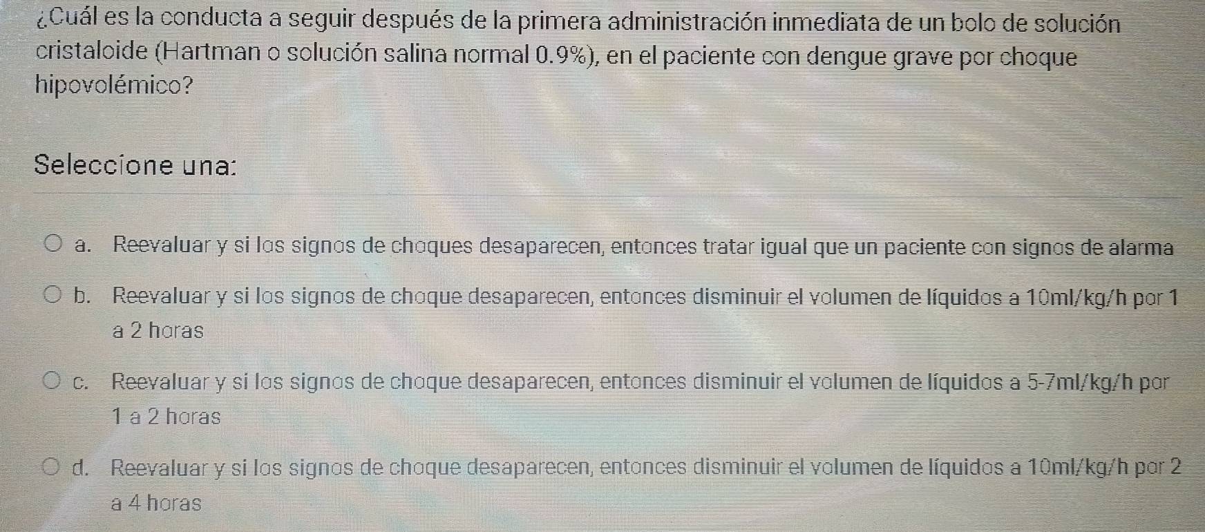 Resuelto:¿Cuál es la conducta a seguir después de la primera ...