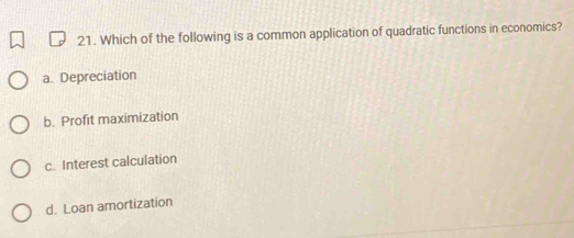 Solved: Which of the following is a common application of quadratic ...