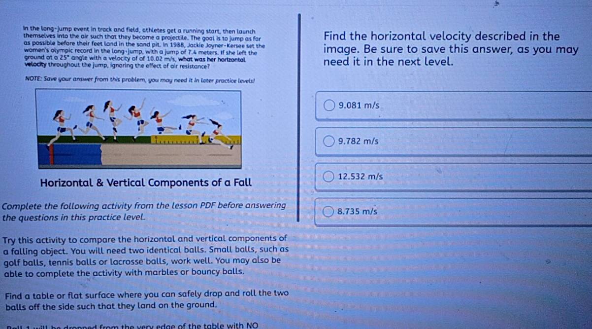 Solved: In the long-jump event in track and field, athletes get a ...