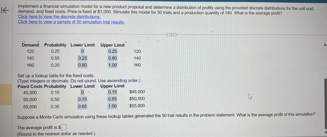 Solved: Implement a financial simulation model for a new product ...