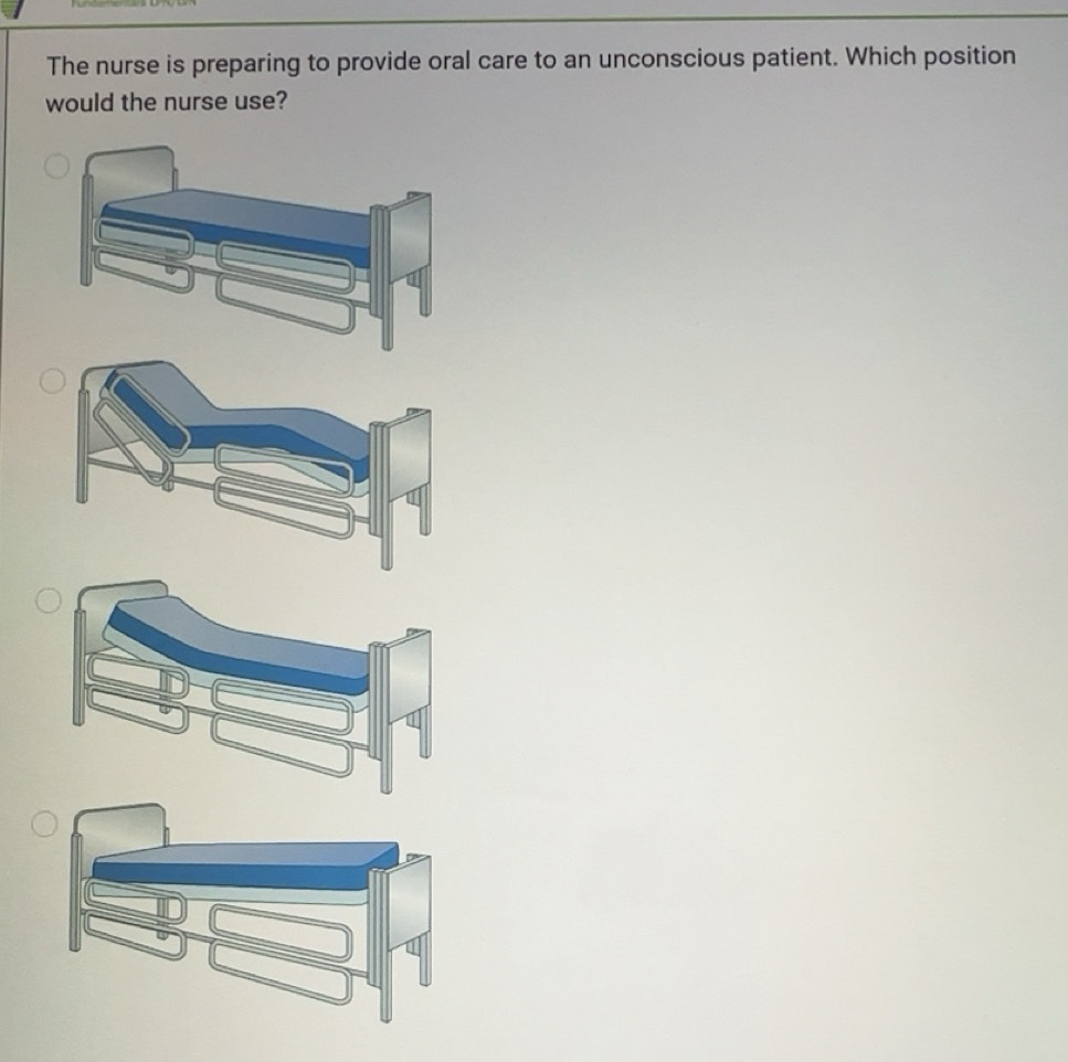 Solved: The nurse is preparing to provide oral care to an unconscious ...