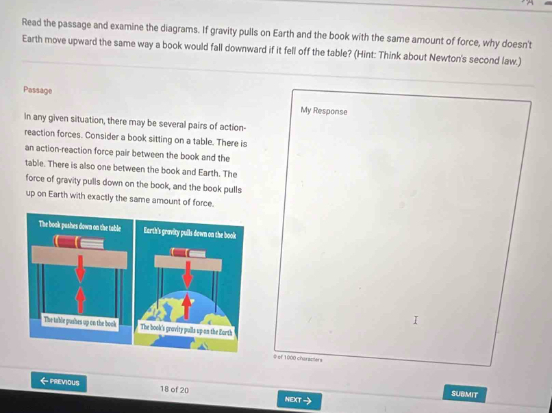 Solved: Read the passage and examine the diagrams. If gravity pulls on ...