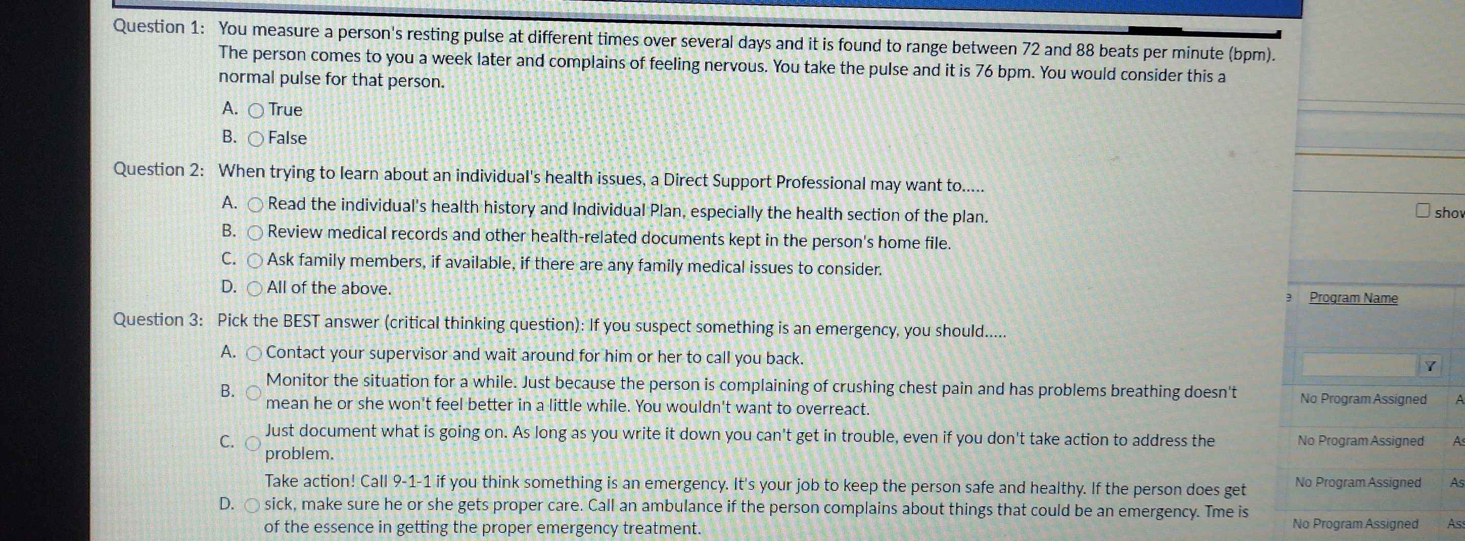 Solved: You measure a person's resting pulse at different times over ...