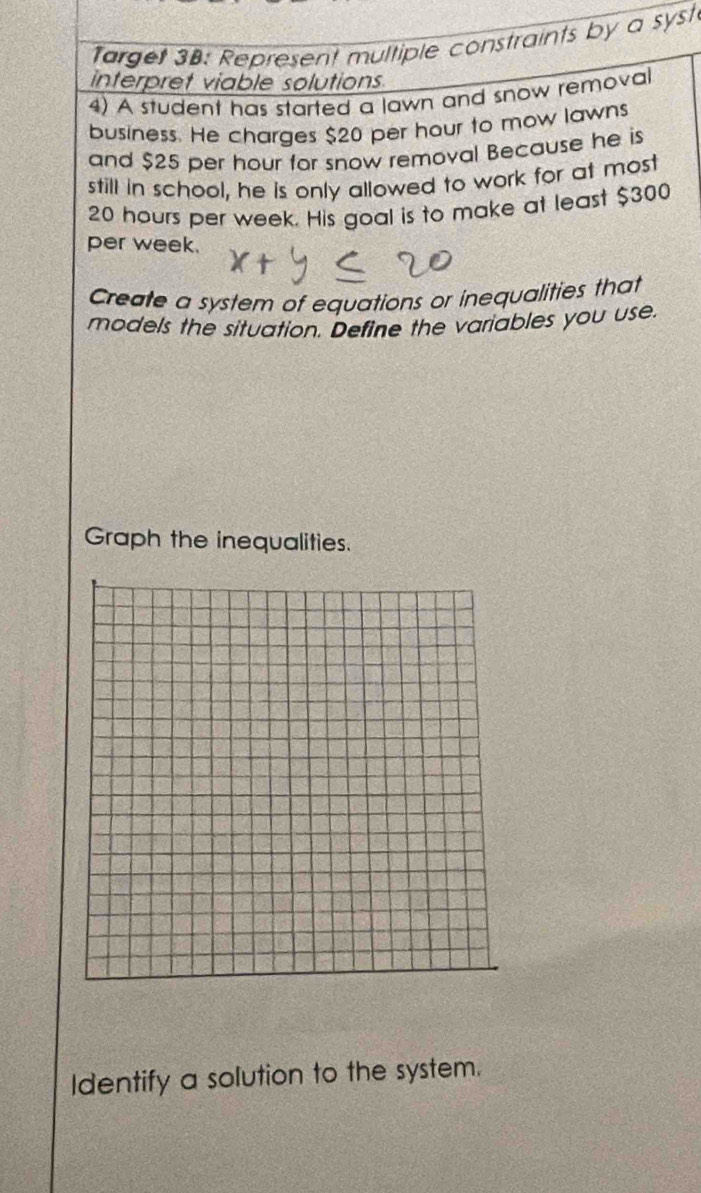 Solved: Target 38: Represent multiple constraints by a syst interpret ...