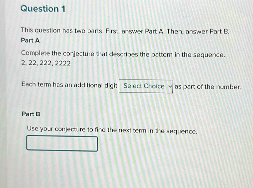 Solved: This question has two parts. First, answer Part A. Then, answer ... Solved: This question has two parts. First, answer Part A. Then, answer ...