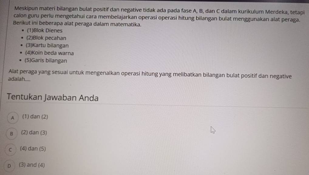 Telah dijawab:Meskipun materi bilangan bulat positif dan negative tidak ...