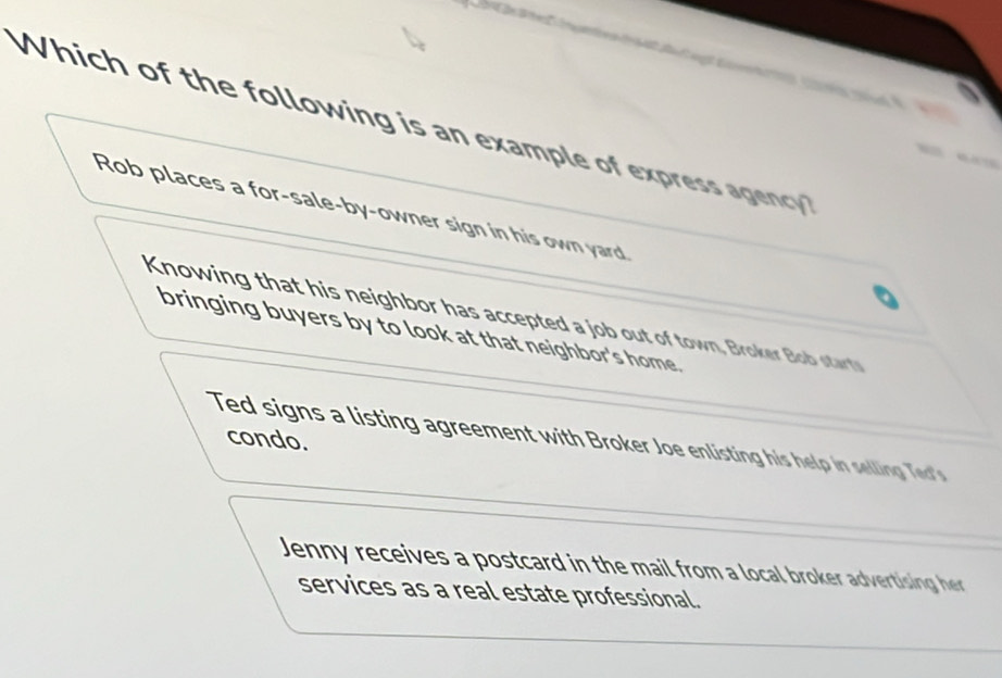 Solved: Ba f og Co n t Which of the following is an example of express ...