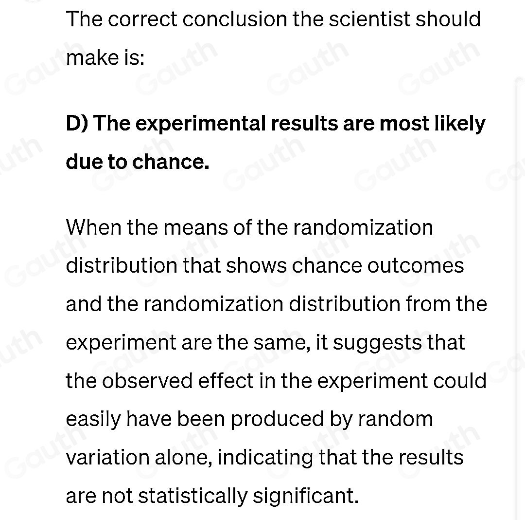 Solved: A scientist compares a randomization distribution that shows ...