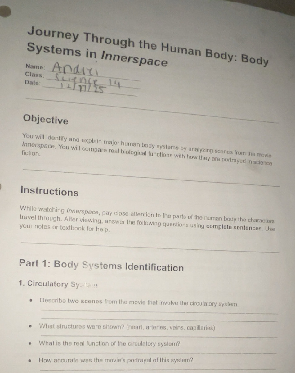 Solved: Journey Through the Human Body: Body _ Systems in Innerspace ...