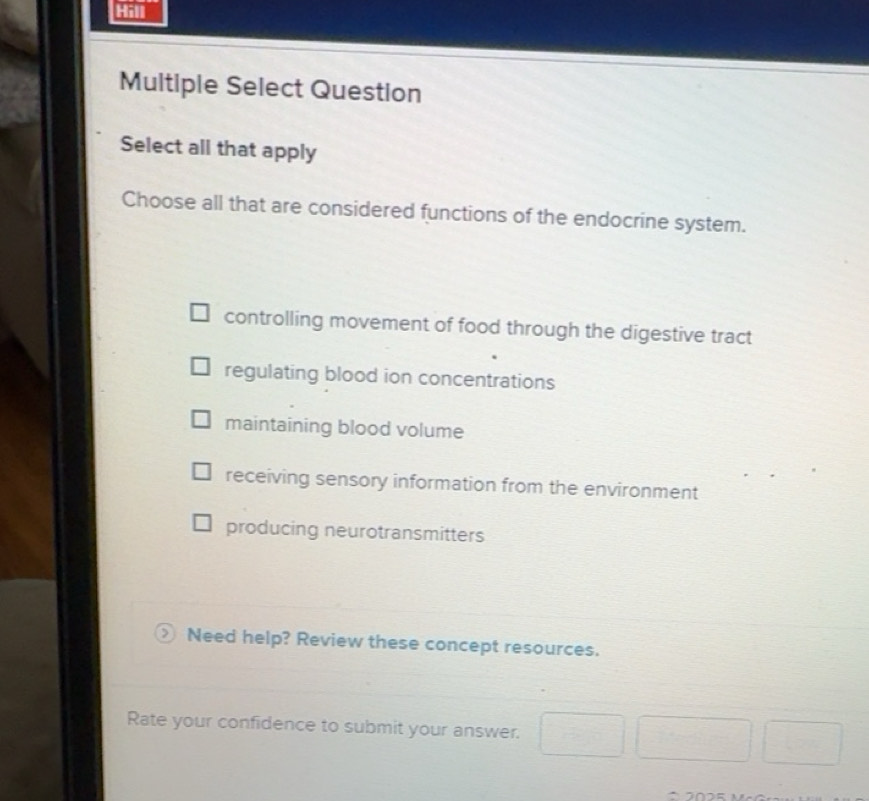 Solved: Hill Multiple Select Question Select all that apply Choose all that are considered ...