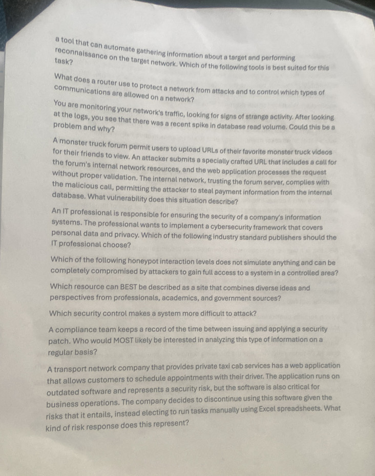 Solved: a tool that can automate gathering information about a target ...