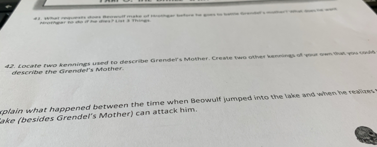 Solved: What requests does Beowulf make of Hrothgar before he goes to ...