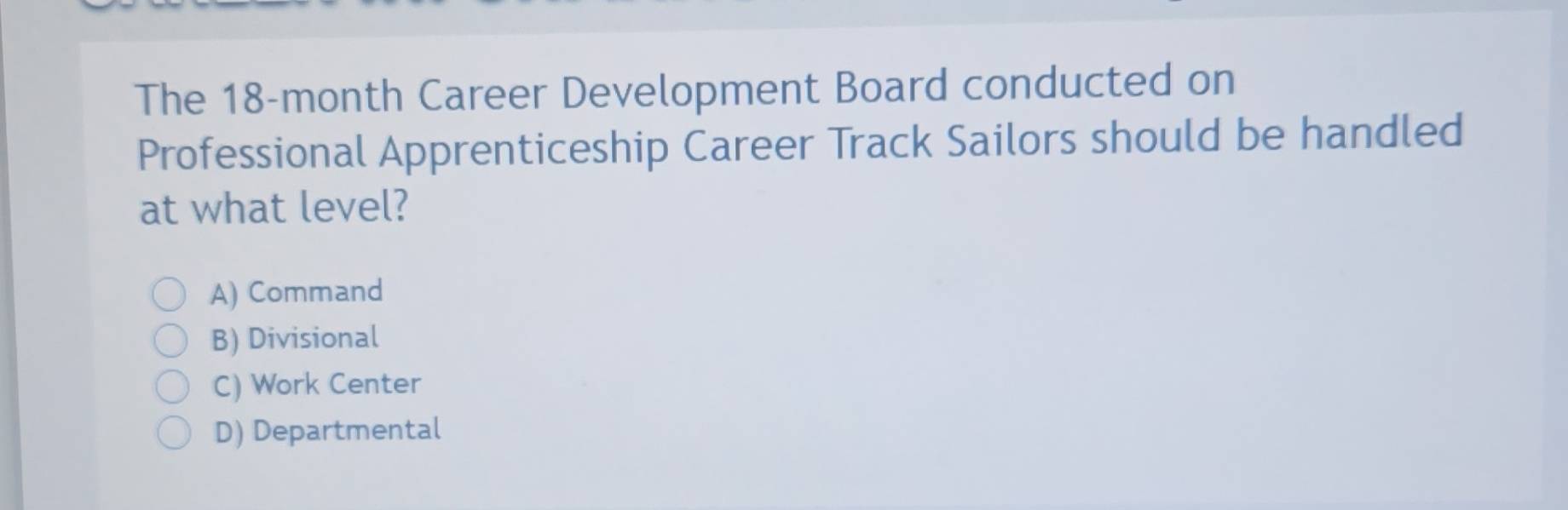 Solved: The 18-month Career Development Board conducted on Professional ...