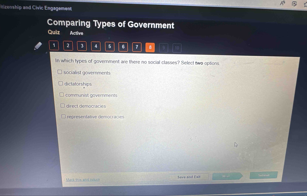 Solved: itizenship and Civic Engagement Comparing Types of Government ...