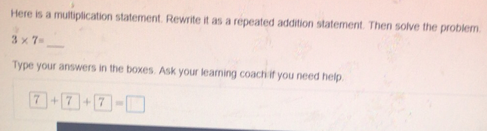 Resuelto:Here is a multiplication statement. Rewrite it as a repeated ...