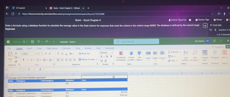 Solved: LTI Launch Exam - Excel Chapter 6 - SiMset https ...