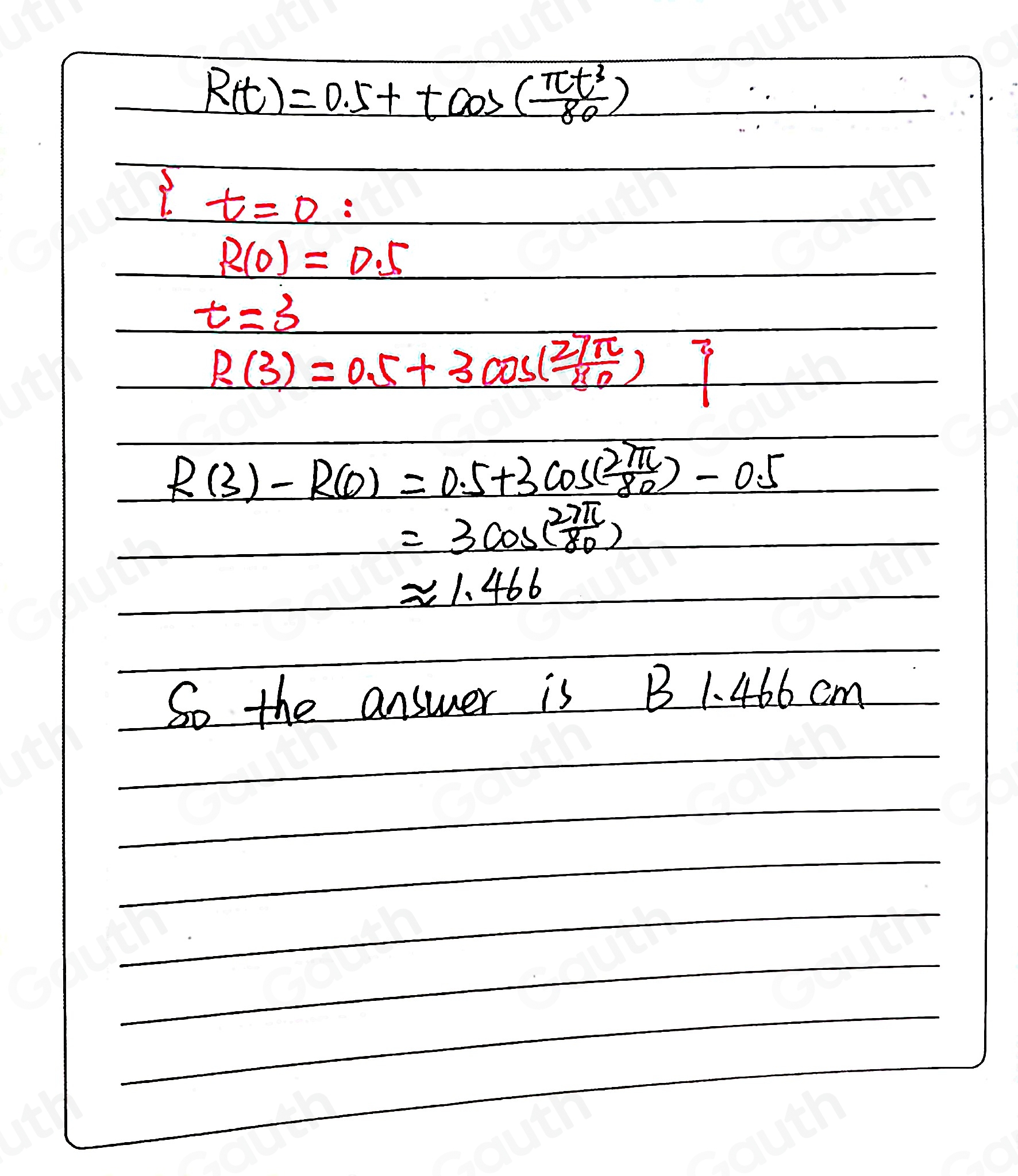Solved: During a rainfall, the depth of water in a rain gauge increases ...