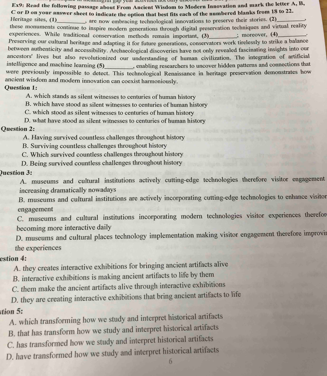 Giải quyết:meamgft gap year actvies not omy ds Ex9: Read the following ...