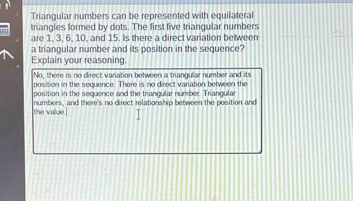 Solved: Triangular numbers can be represented with equilateral I ...