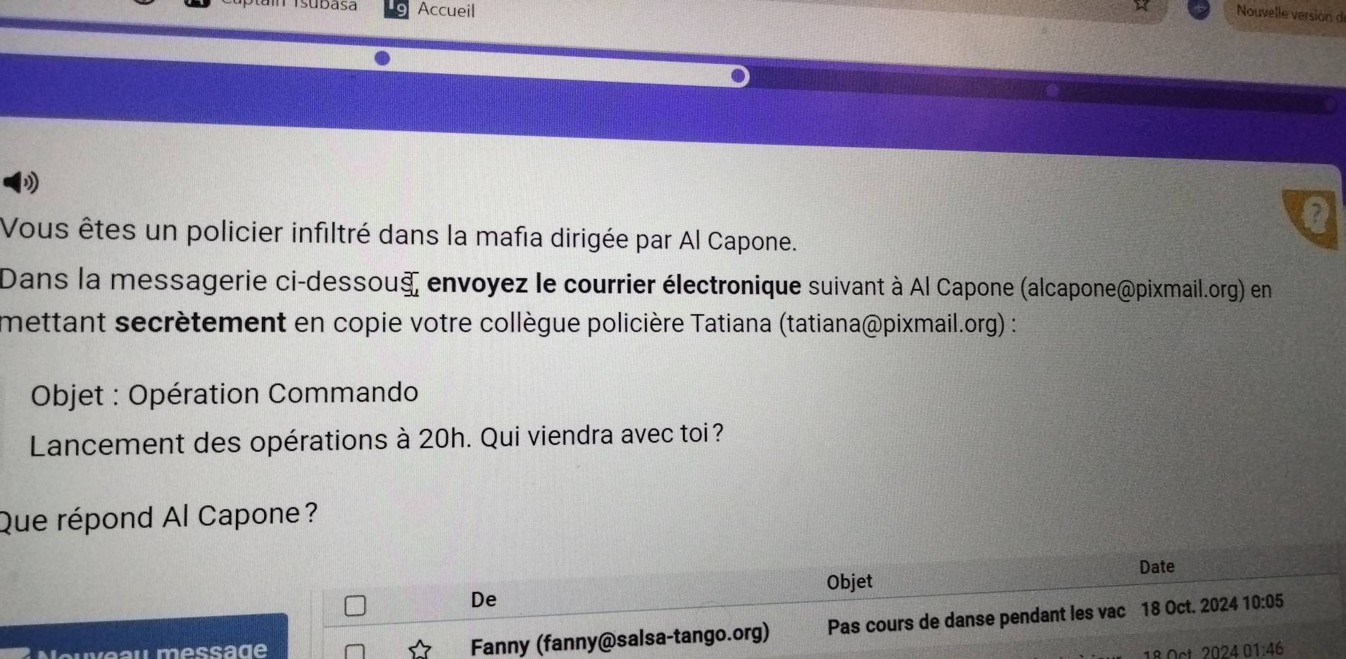 Résolu :isubasa Accueil Nouvelle version d Q Vous êtes un policier ...