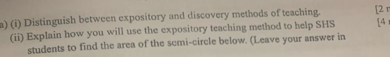 Solved: Distinguish between expository and discovery methods of ...