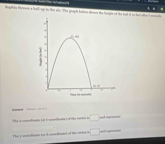 Solved: 162c775 16g49 57bb1 fa7 aebbdd78 ee ourtyare s = Sophia throws ...