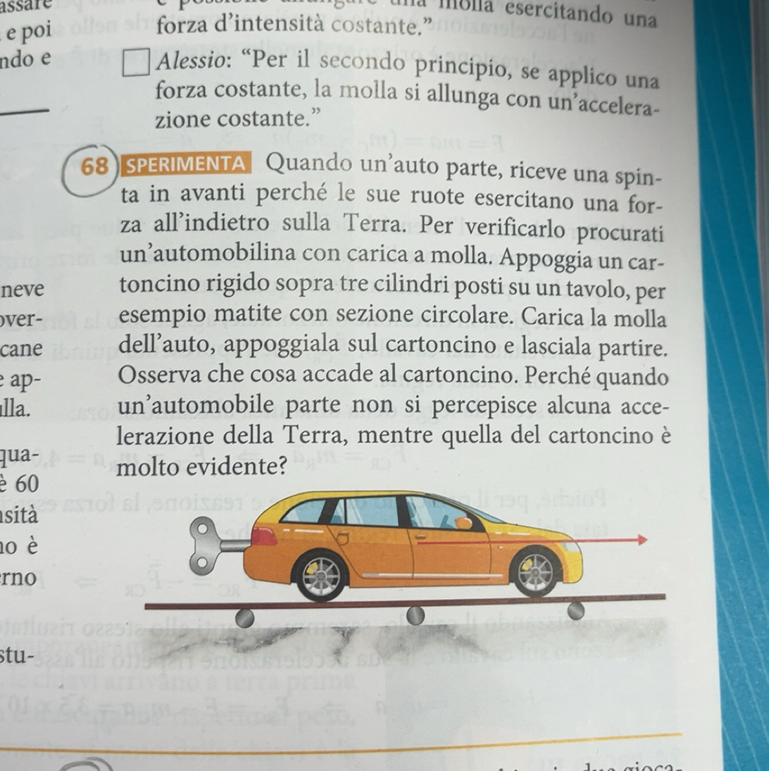 Risolto:assare Mólla esercitando una e poi forza d’intensità costante ...