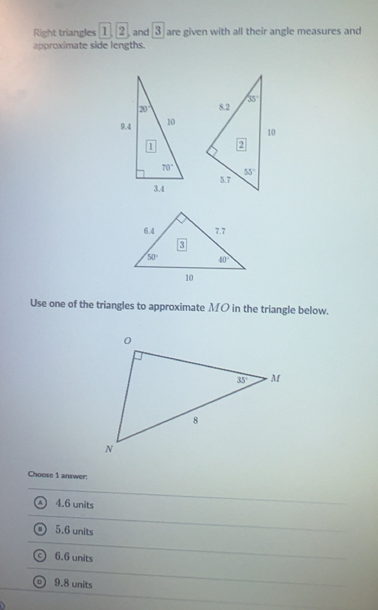 Solved: Right triangles 1.2 , and 3 are given with all their angle ...