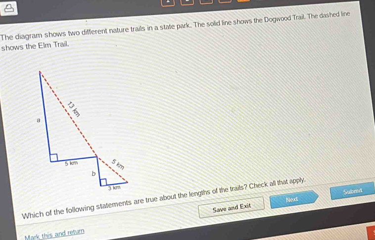 Solved: The diagram shows two different nature trails in a state park ...