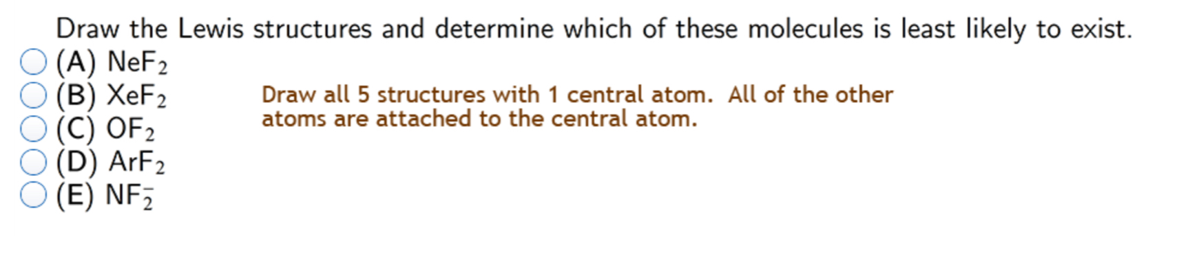Solved: Draw the Lewis structures and determine which of these ...