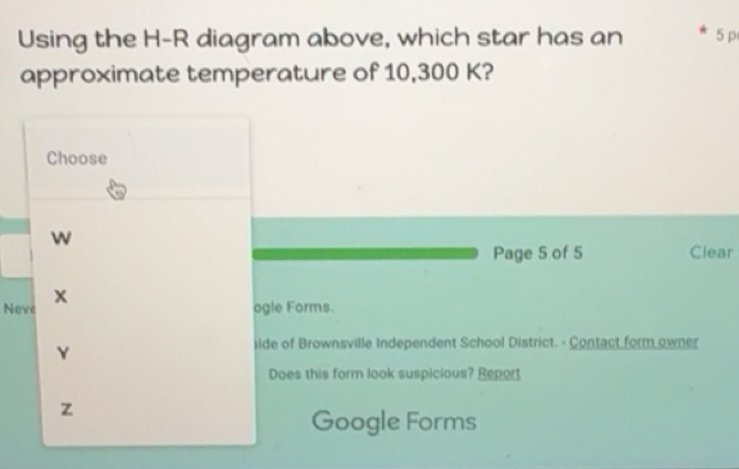 Solved: Using the H-R diagram above, which star has an 5 p approximate ...