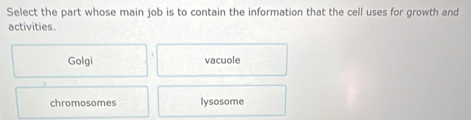 Solved: Select the part whose main job is to contain the information ...