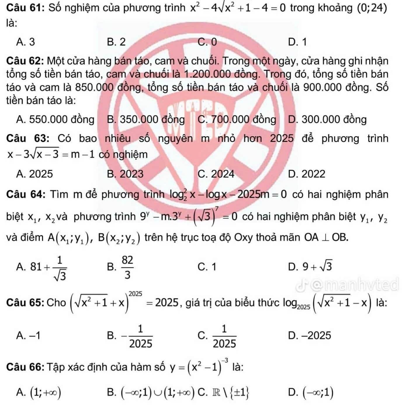 Giải quyết:Số nghiệm của phương trình x^2-4sqrt(x^2)+1-4=0 trong khoảng ...