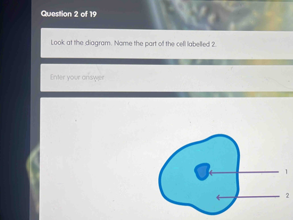 Solved: Look at the diagram. Name the part of the cell labelled 2. Enter your answer 2 [Others]