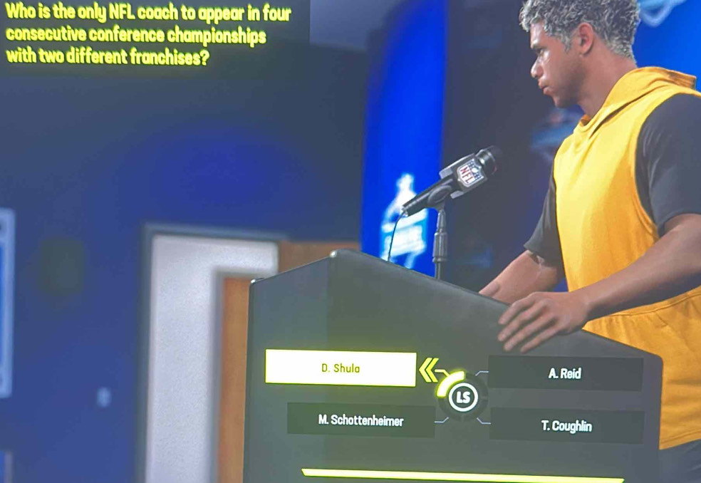 Solved: Who is the only NFL coach to appear in four consecutive ...