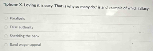 Solved: "Iphone X. Loving it is easy. That is why so many do." is and ...