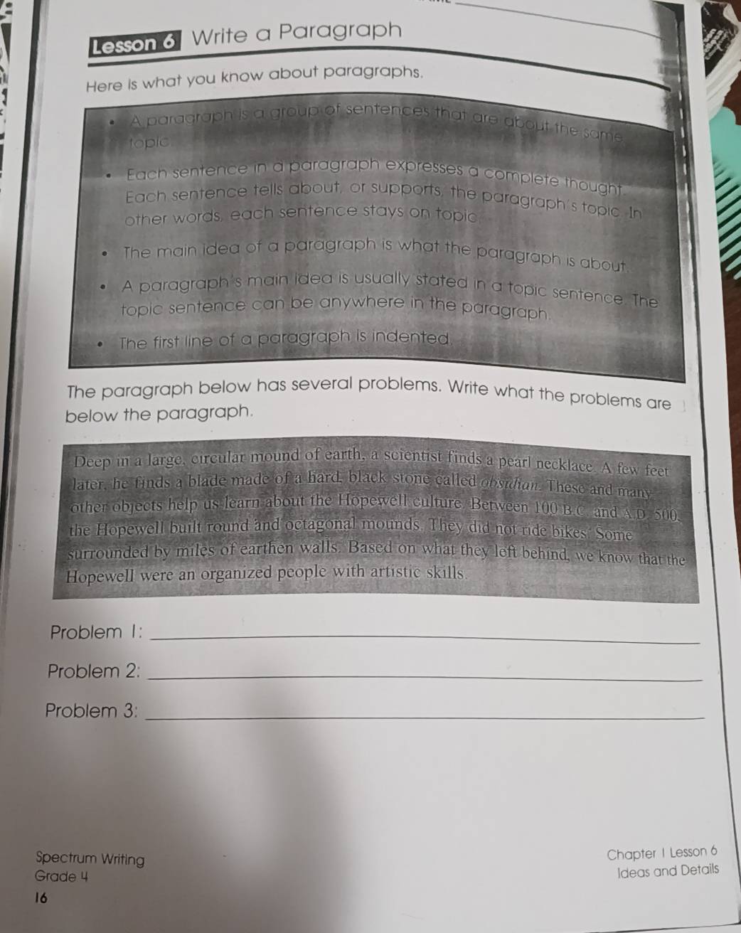 Solved: Lesson 6 Write a Paragraph _ Here is what you know about ...