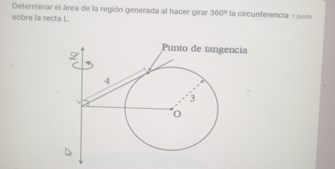 Resuelto:Determinar el área de la región generada al hacer girar 360 ...